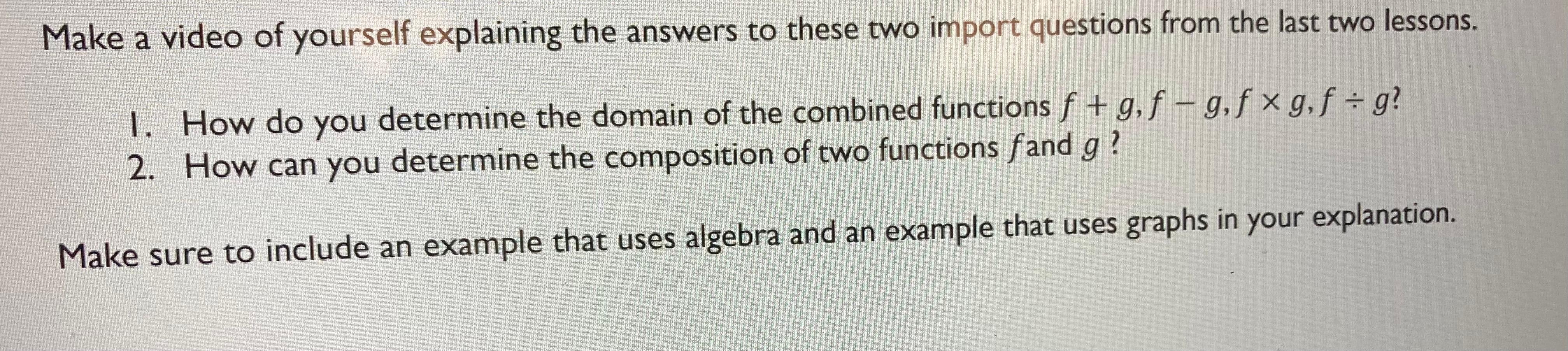 Solved Dont need to make a video, just an explanation to | Chegg.com
