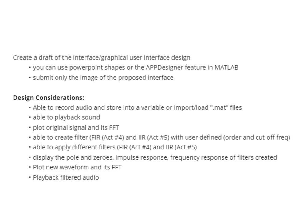 Create a draft of the interface/graphical user | Chegg.com