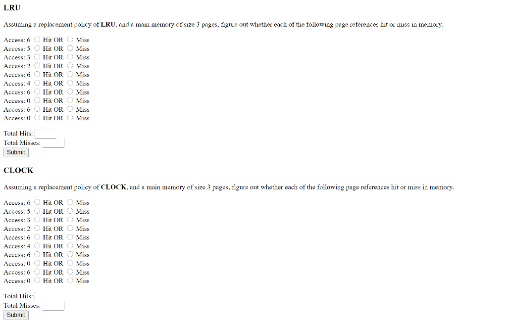Solved Topic: Paging Policy In this exercise you are given a | Chegg.com