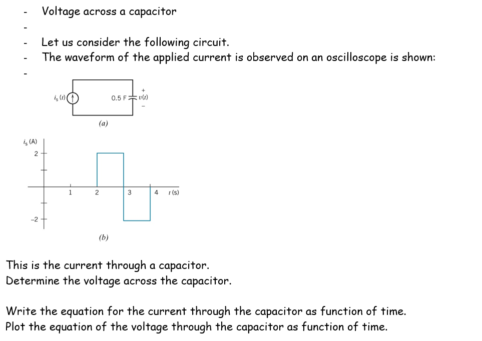Solved 1) This is the current through a capacitor. Determine | Chegg.com