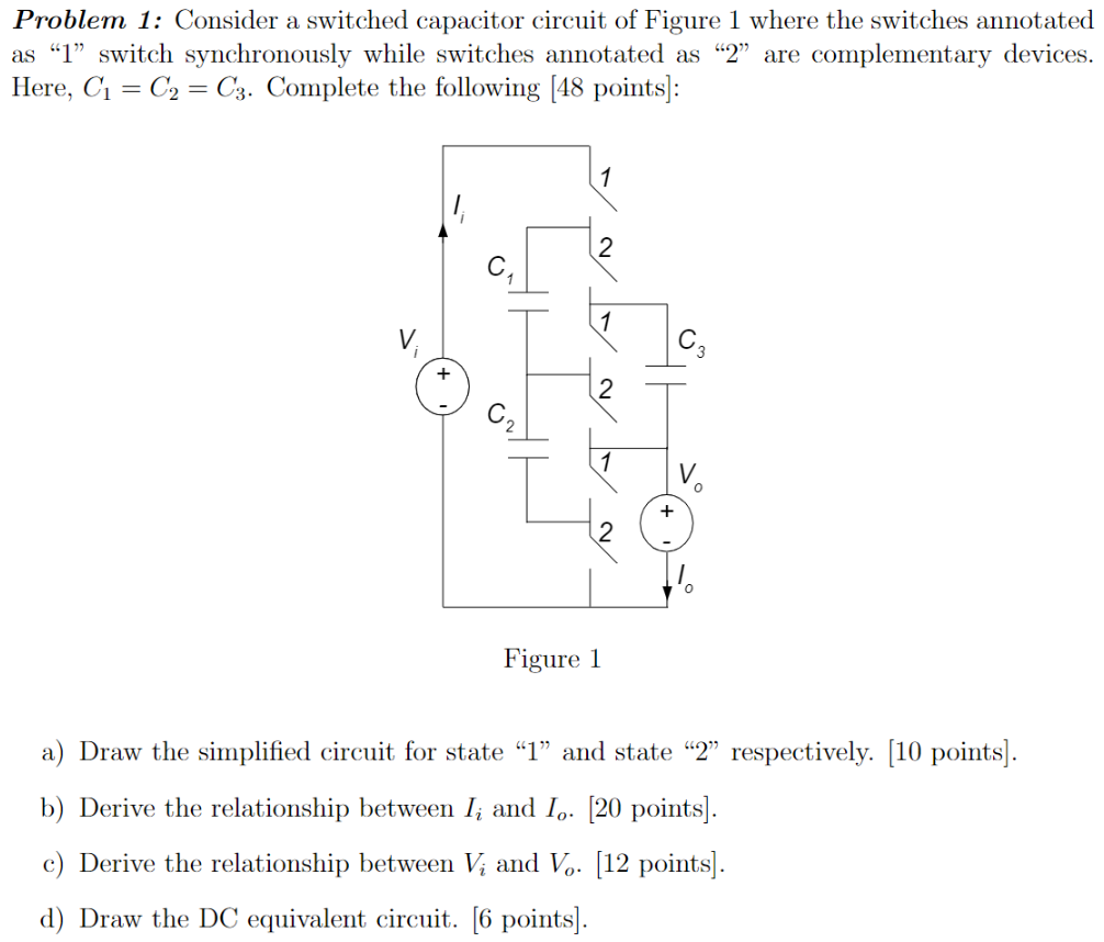 Solved Problem 1: Consider a switched capacitor circuit of | Chegg.com