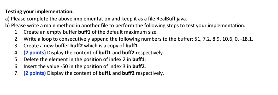 Solved lass RealBuff static final int max size = 100; // the | Chegg.com
