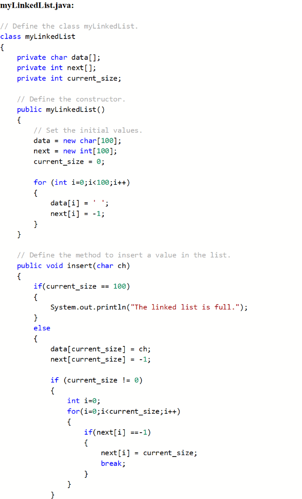 (Solved) - : Write A Java Class MyLinkedList To Simulate A Singly Linked... (1 Answer) | Transtutors