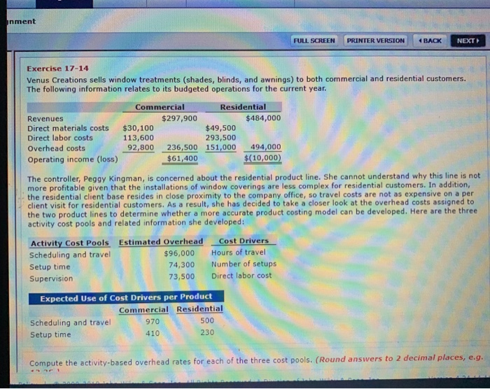 Solved nment NEXT 4 BACK FULL SCREEN PRINTER VERSION | Chegg.com