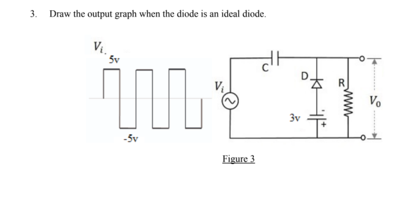 Solved 3. Draw the output graph when the diode is an ideal | Chegg.com