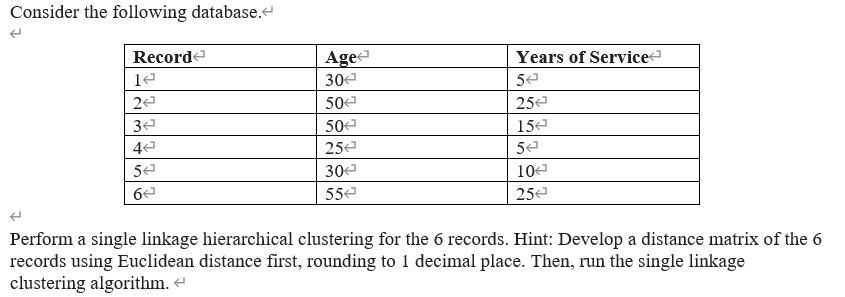 Solved Consider The Following Database Perform A Single