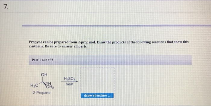 Solved Propyne can be prepared from 2- propanol. Draw the | Chegg.com