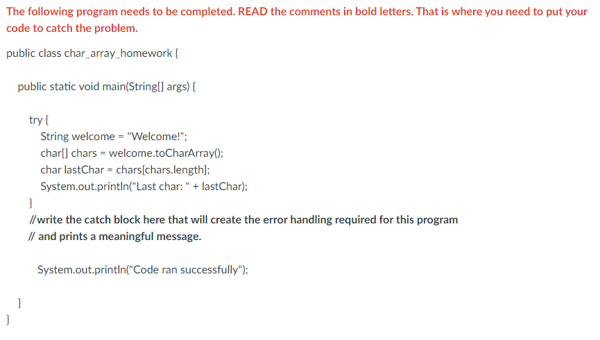 Solved The following program needs to be completed. READ the | Chegg.com