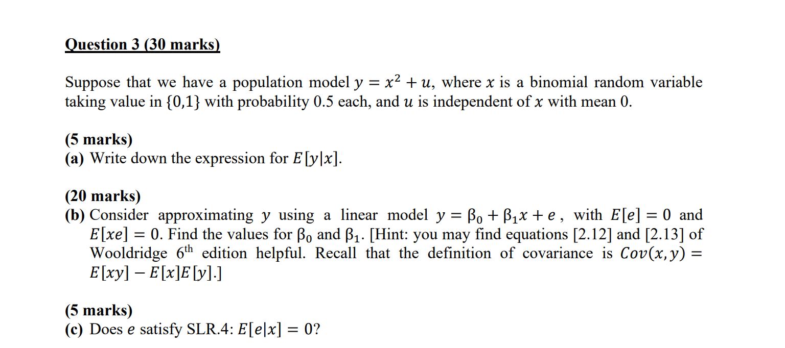 Solved Question 3 (30 marks) = Suppose that we have a | Chegg.com
