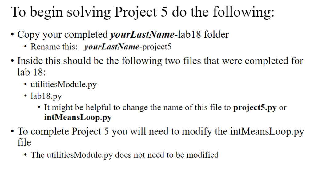 Project 5 Problem to solve - Modify the code that was | Chegg.com
