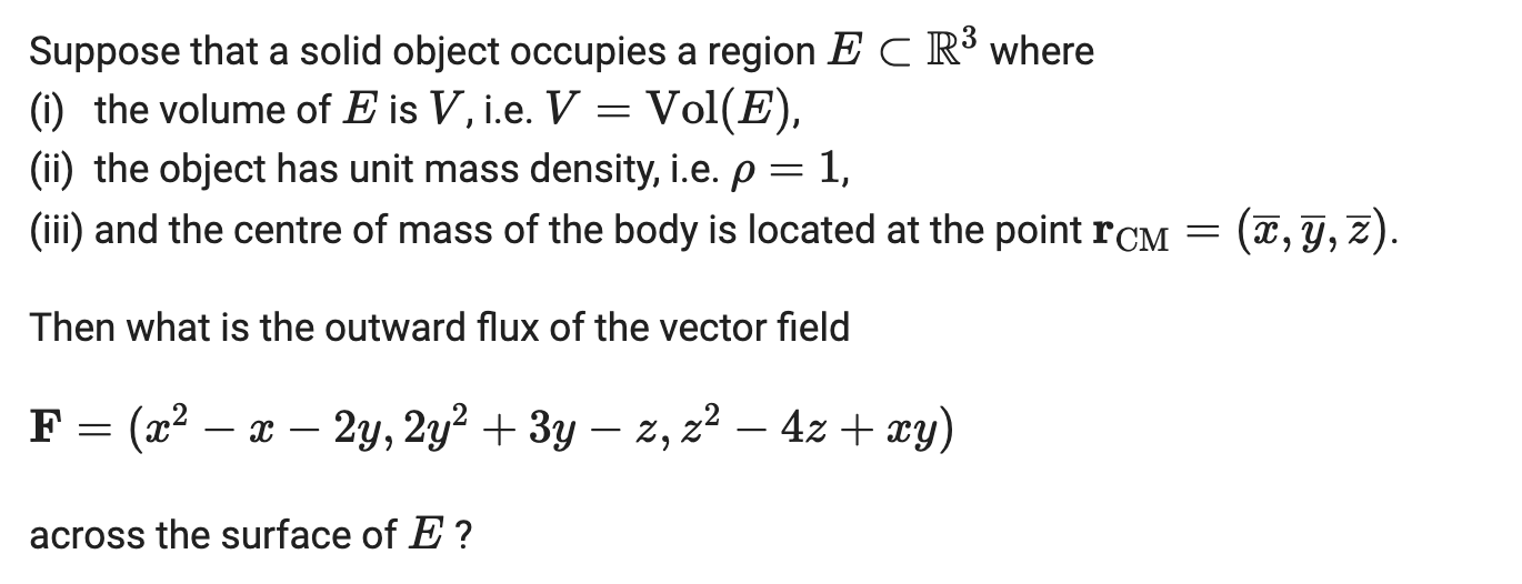 Solved Suppose that a solid object occupies a region E⊂R3 | Chegg.com