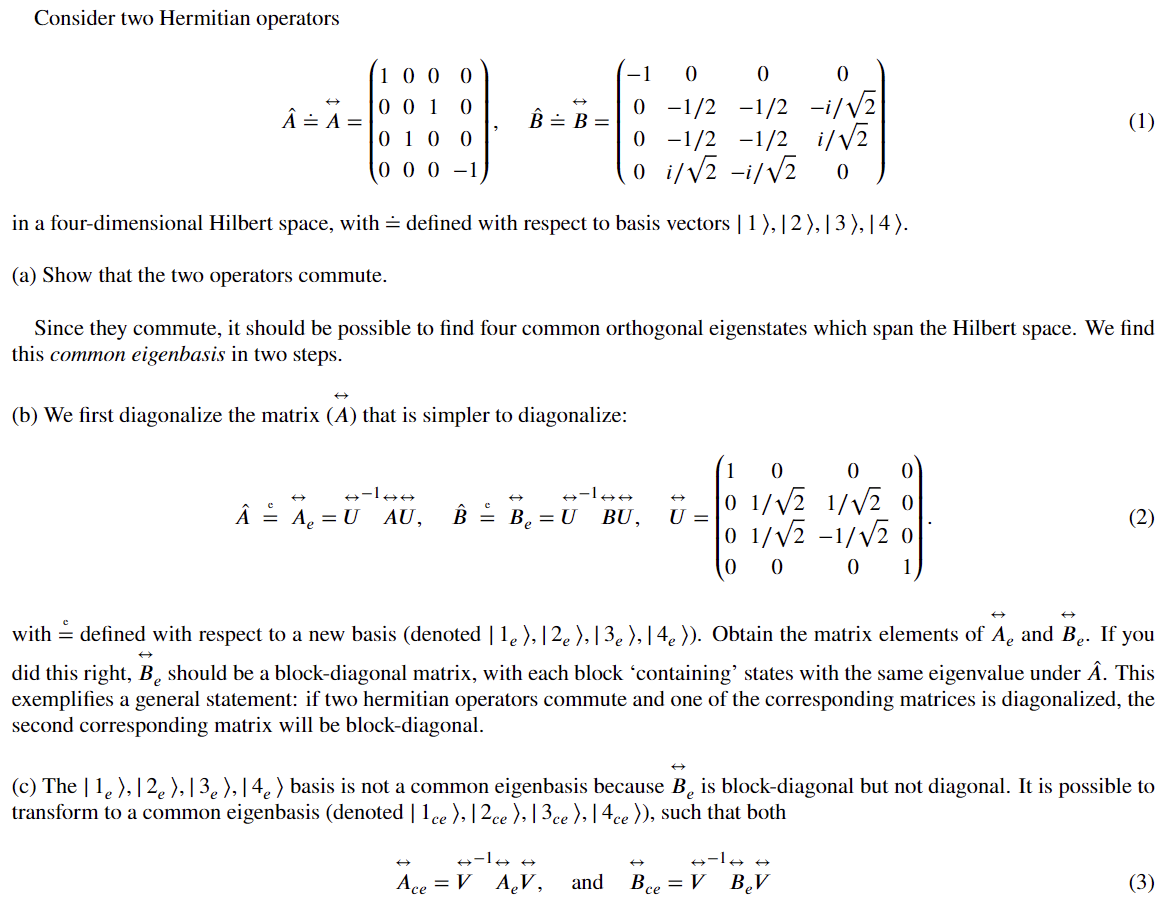Consider Two Hermitian Operators