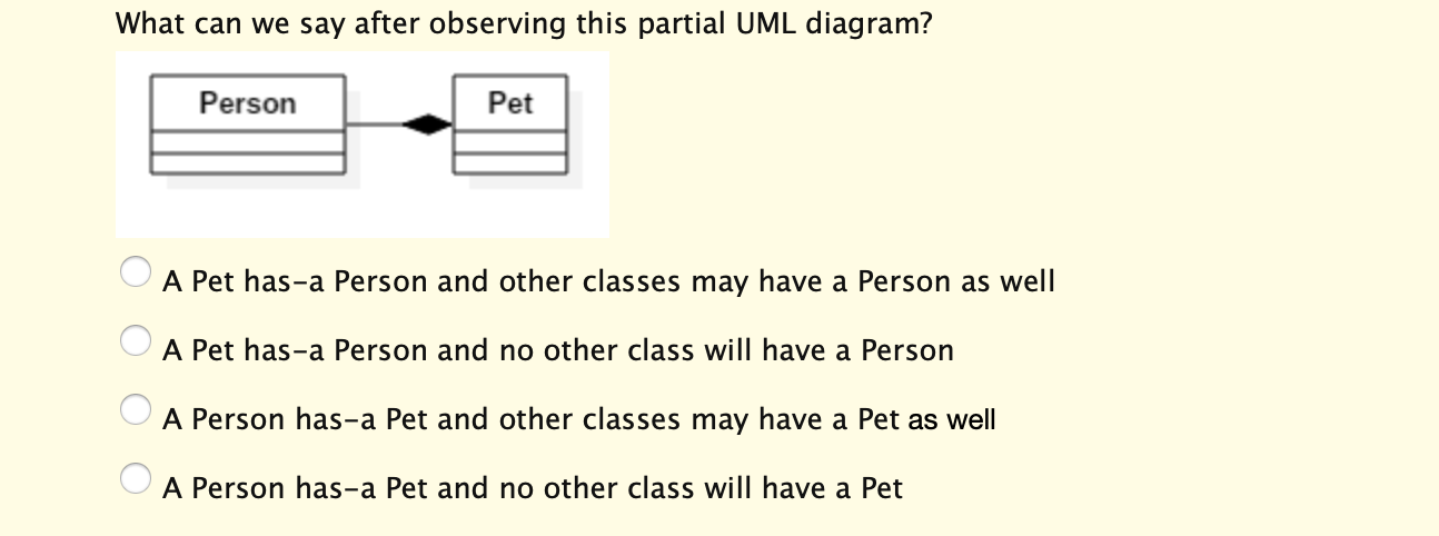 Solved What can we say after observing this partial UML | Chegg.com