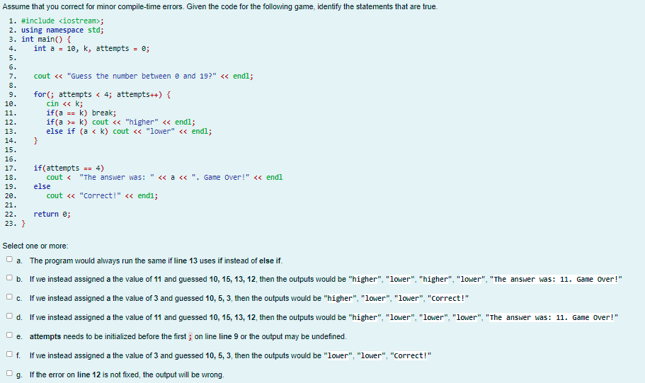Solved Assume that you correct for minor compile-time | Chegg.com