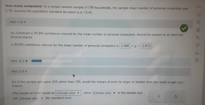 Solved How Many Computers In A Simple Random Sample Of 190