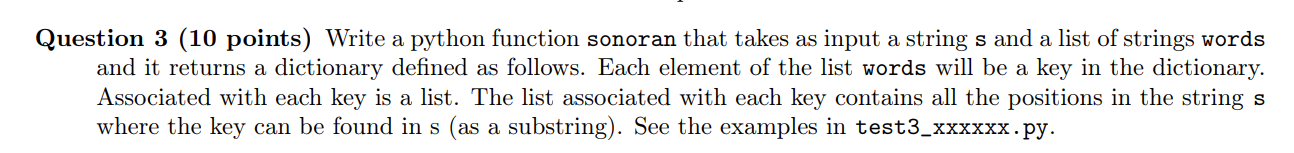 Solved Question 3 (10 points) Write a python function | Chegg.com