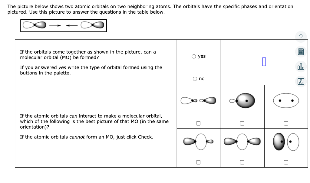 Solved he picture below shows two atomic orbitals on two | Chegg.com