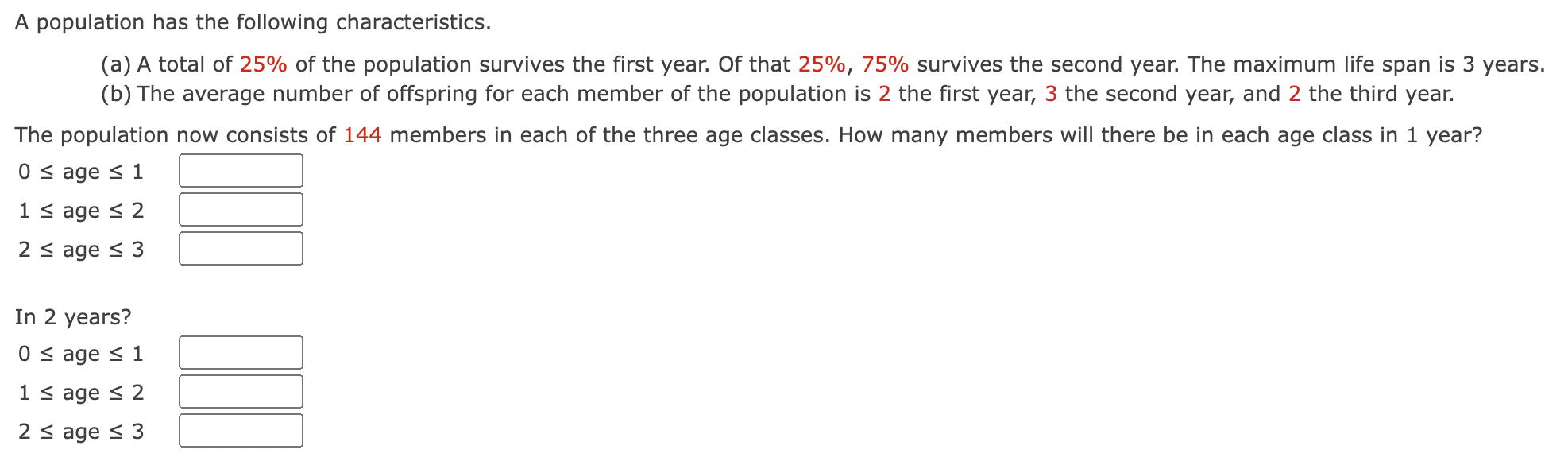 Solved A Population Has The Following Characteristics A A 