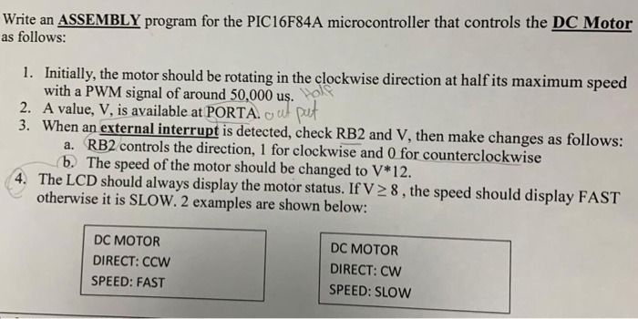 Write An Assembly Program For The Pic16f84a