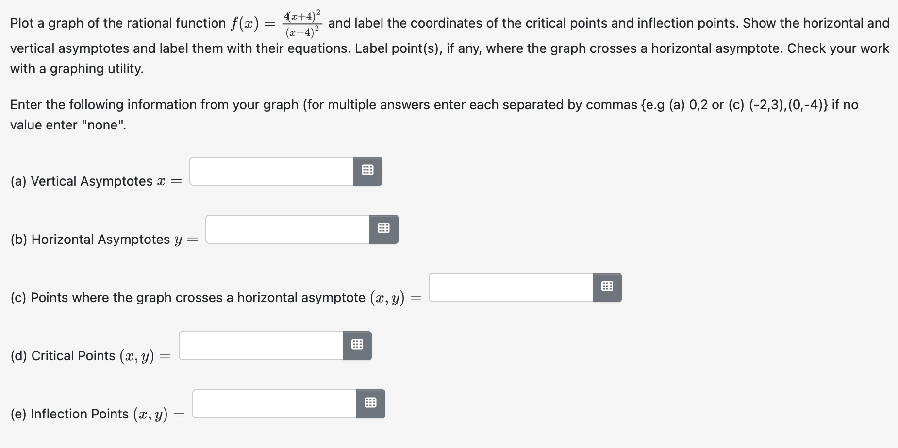 Solved Plot a graph of the rational function | Chegg.com