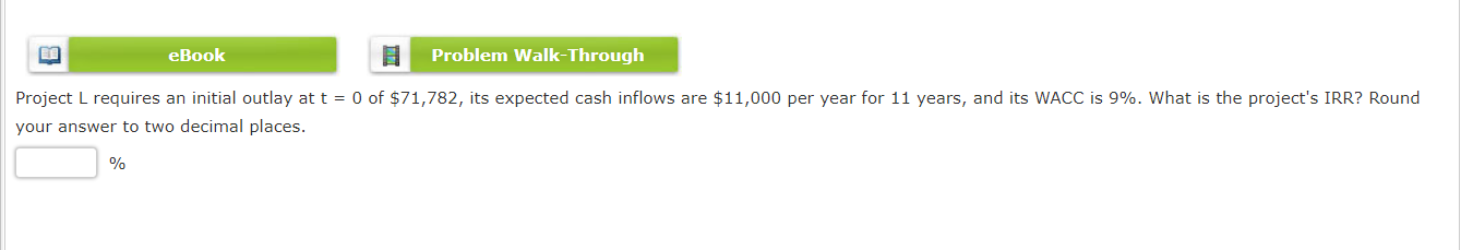 Solved E eBook Problem Walk-Through Project L requires an | Chegg.com