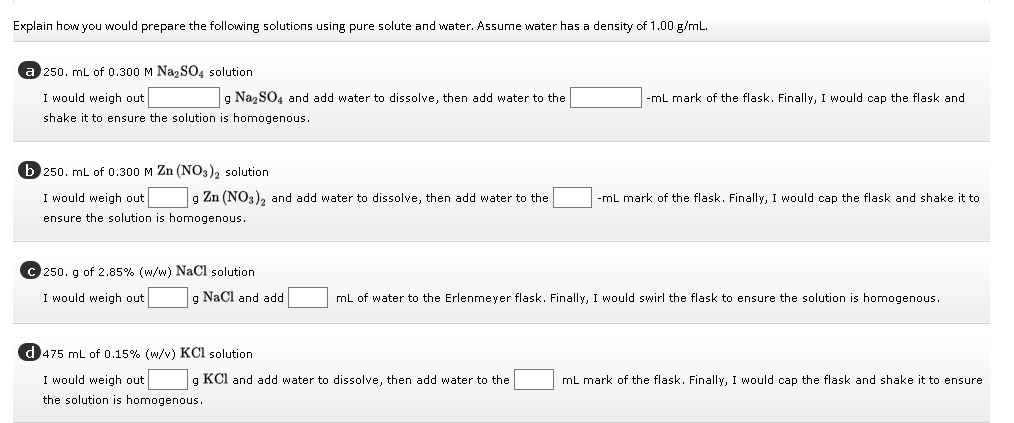 Solved Explain how you would prepare the following solutions | Chegg.com