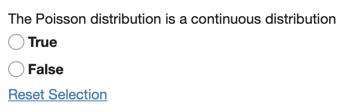 Solved The Poisson distribution is a continuous distribution | Chegg.com