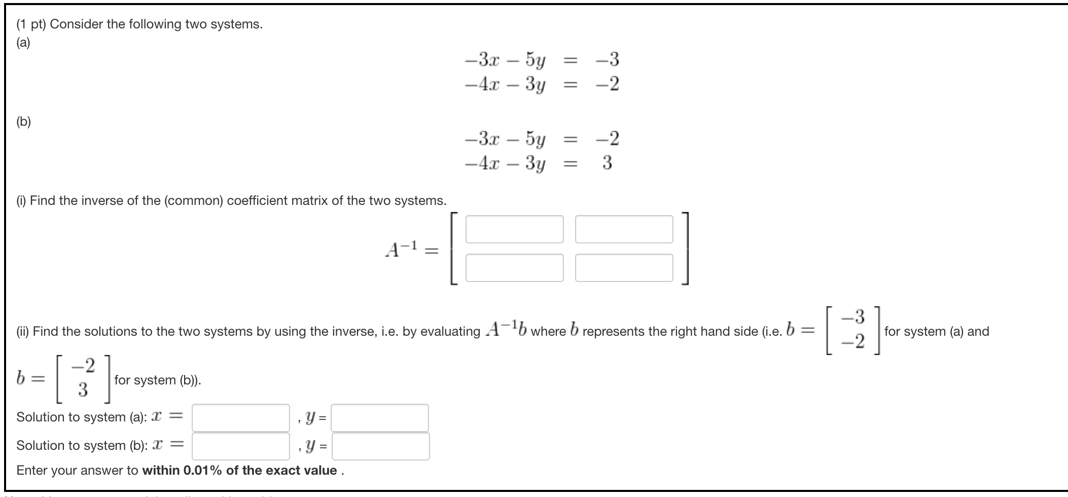 Solved (1 pt) On the augmented matrix A below , perform all | Chegg.com
