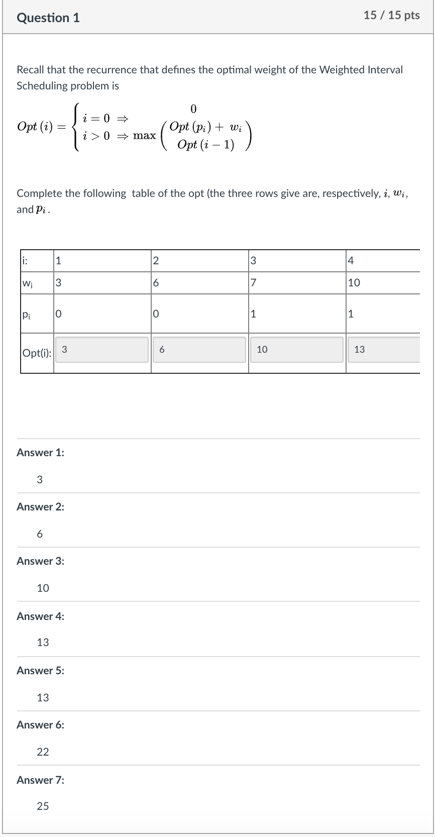 Question 1 15 / 15 pts Recall that the recurrence | Chegg.com