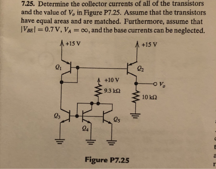 Solved 7.25. Determine the collector currents of all of the | Chegg.com