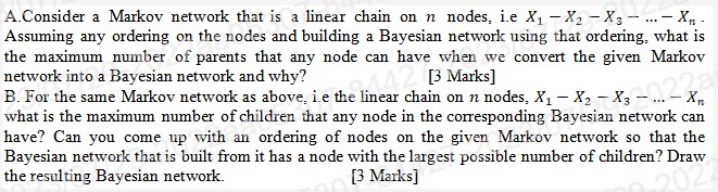 Solved A.Consider a Markov network that is a linear chain on | Chegg.com