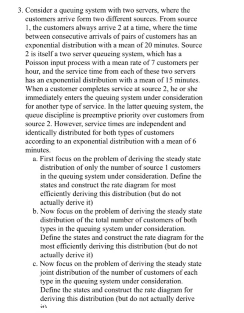 3. Consider a queuing system with two servers, where | Chegg.com