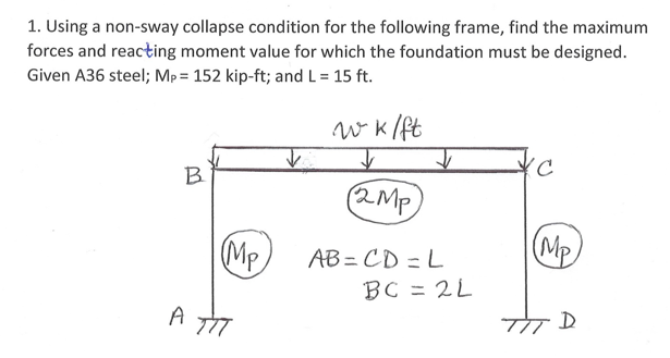 Solved 1. Using a non-sway collapse condition for the | Chegg.com
