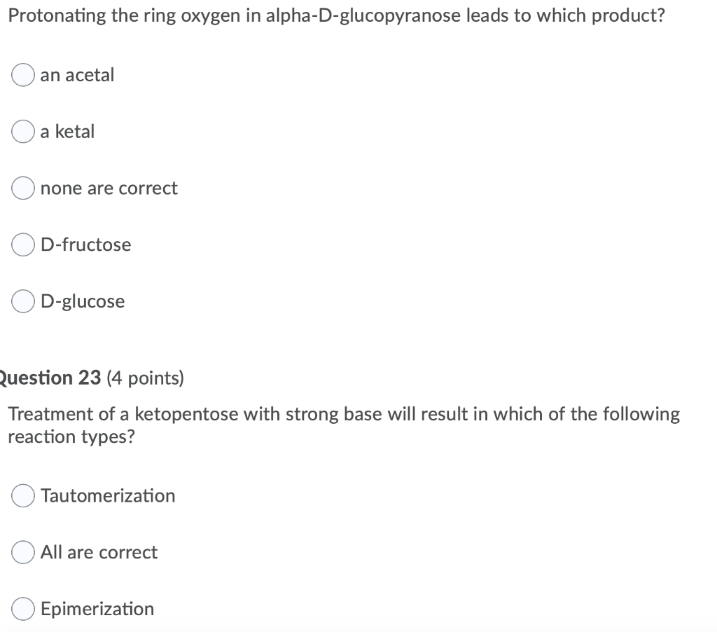 Solved Protonating the ring oxygen in alpha-D-glucopyranose | Chegg.com