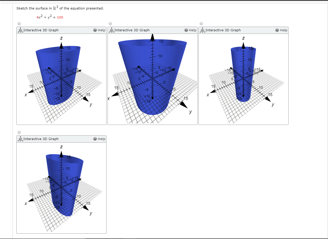 Solved Sketch the surface in R3 of the equation presented. | Chegg.com