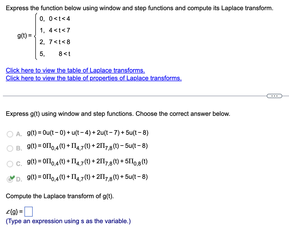 Solved Express the function below using window and step | Chegg.com