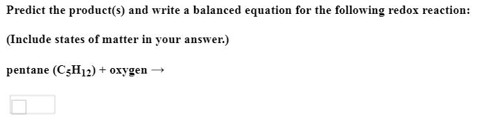 Solved Predict the product(s) and write a balanced equation | Chegg.com