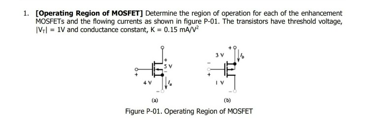 Solved 1. [Operating Region of MOSFET] Determine the region | Chegg.com