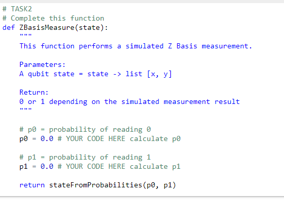 Solved Task 2: Write a Z basis measurement function. It | Chegg.com