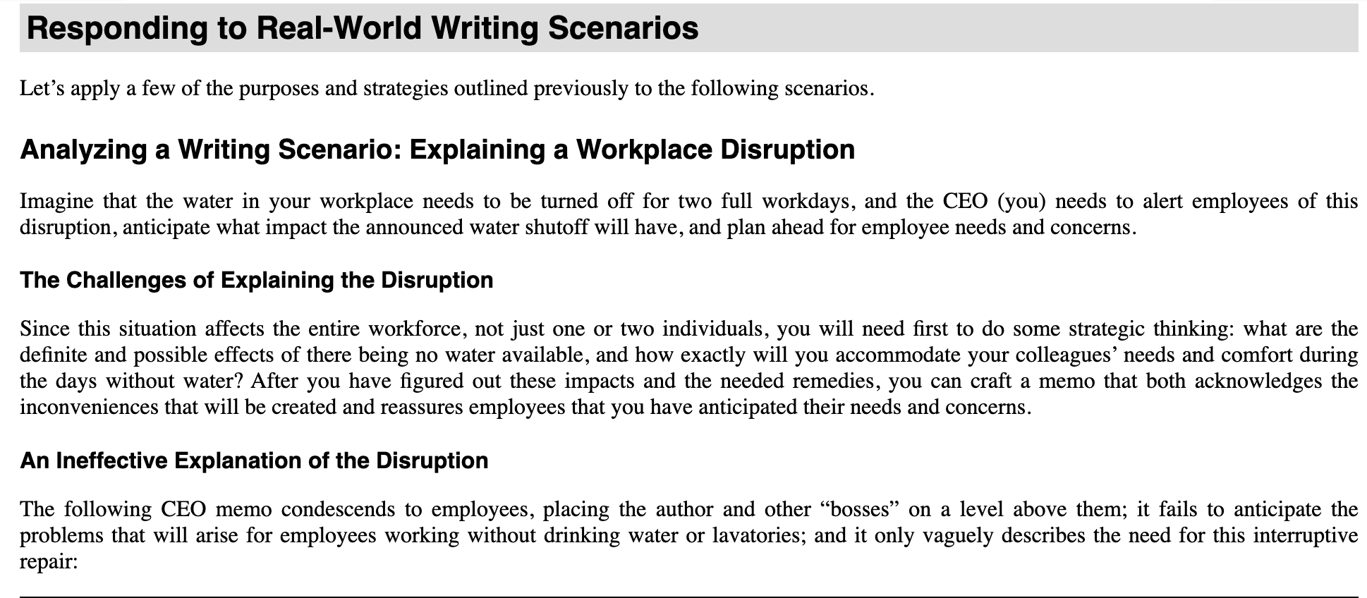 Solved Responding to Real-World Writing Scenarios Let’s | Chegg.com