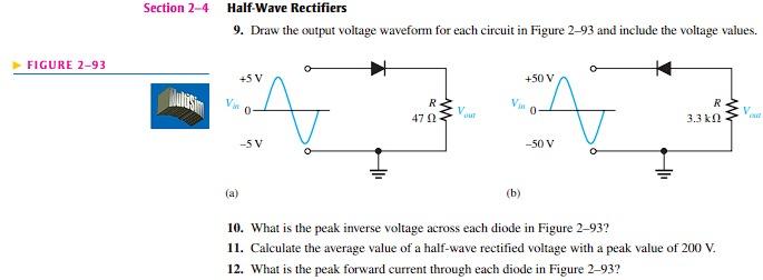 Solved 9. Draw the output voltage waveform for each circuit | Chegg.com