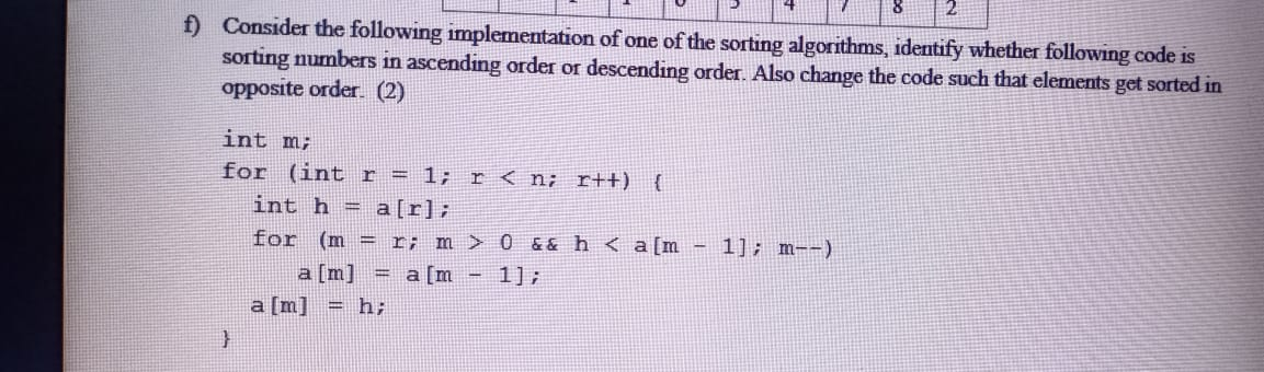 Solved f) Consider the following implementation of one of | Chegg.com