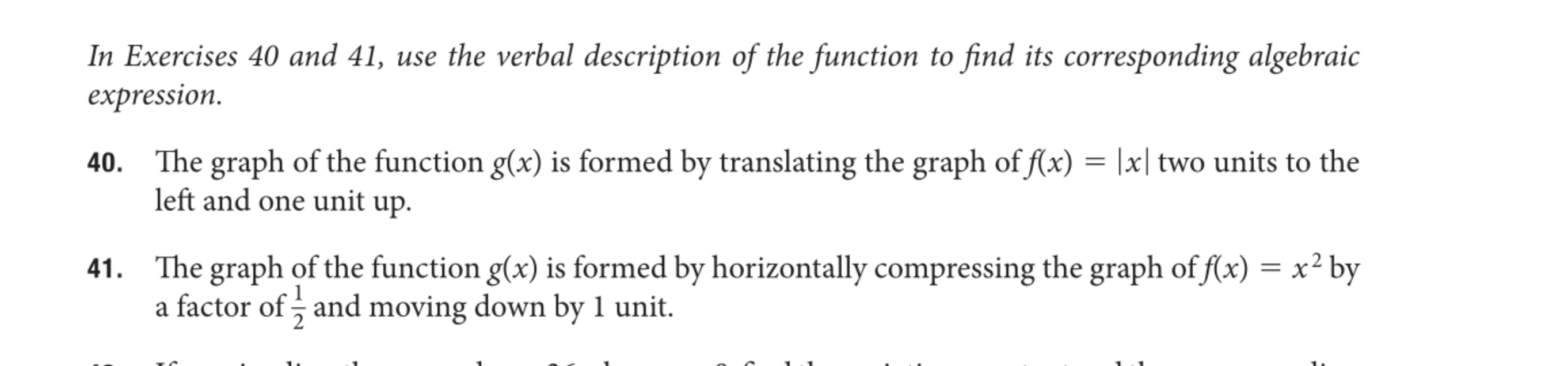 Solved In Exercises 40 ﻿and 41, ﻿use the verbal description | Chegg.com