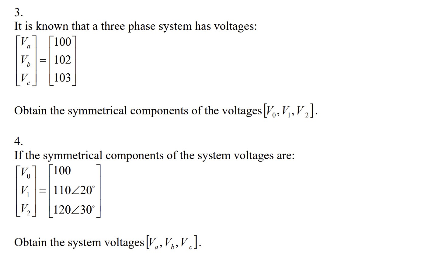 Solved The following data are given for the three-phase | Chegg.com