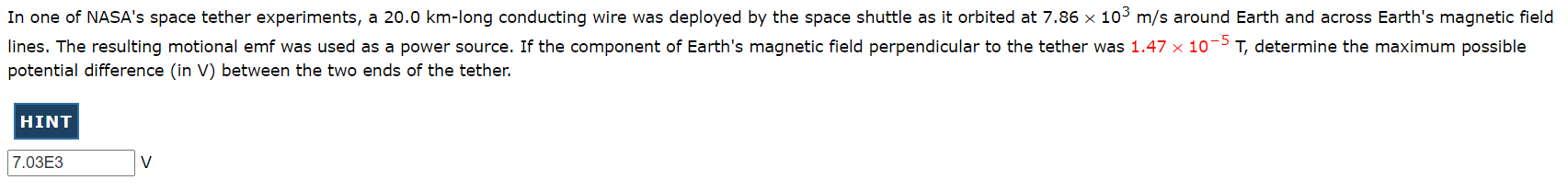 Solved In one of NASA's space tether experiments, a 20.0 | Chegg.com