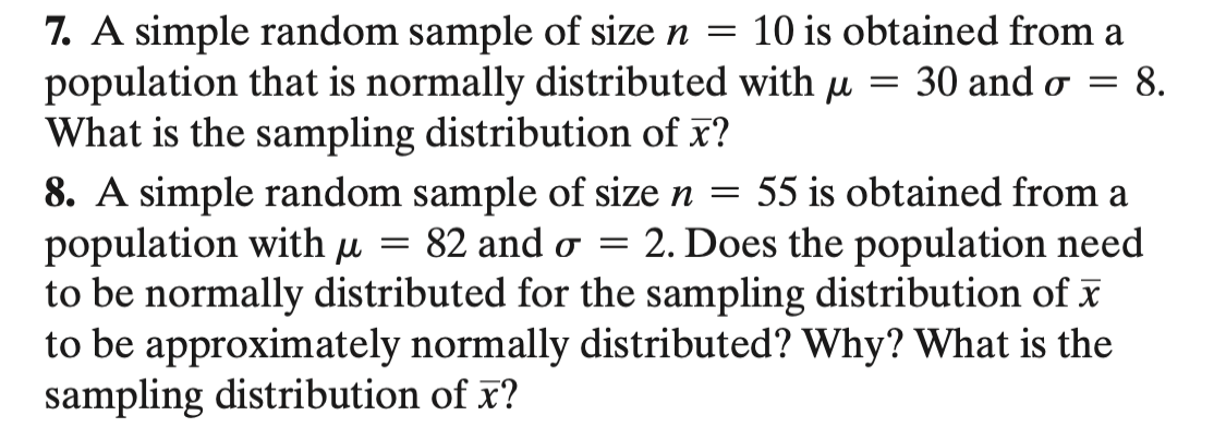 Solved 7. A simple random sample of size n=10 is obtained | Chegg.com