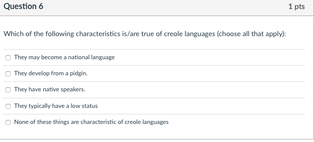Which of the following characteristics is/are true of | Chegg.com