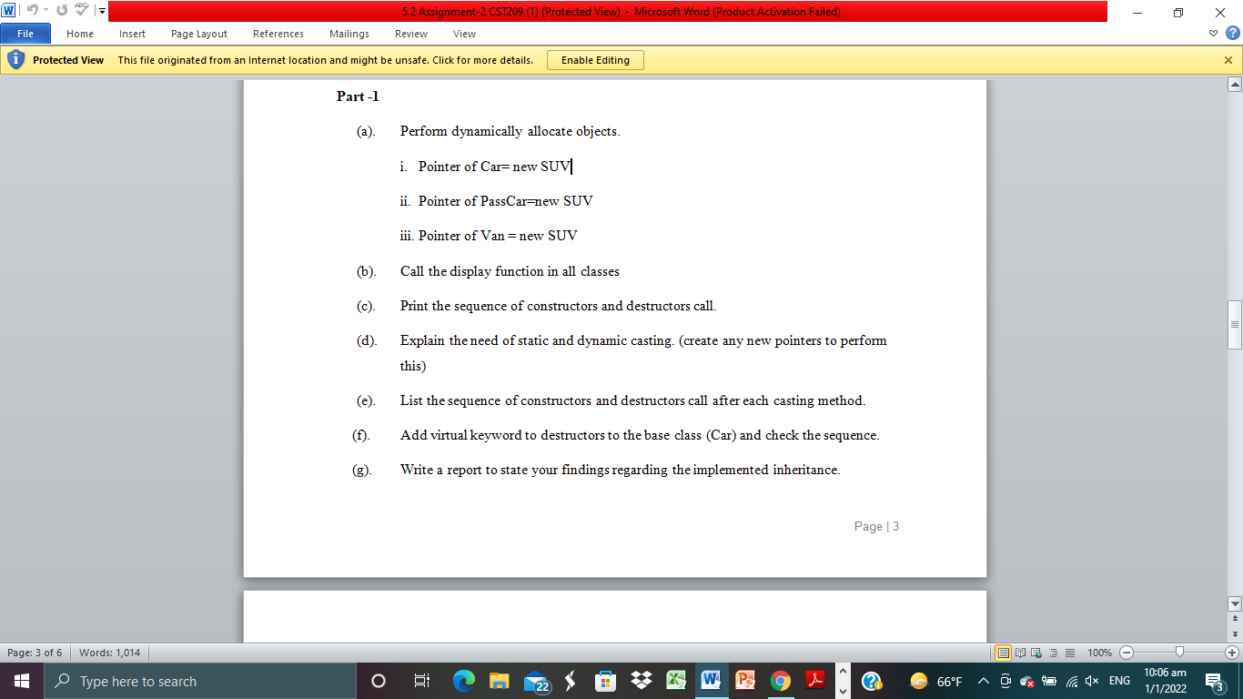 Solved WI- UABG 5.2 Assignment-2 CST209 (1) (Protected View) | Chegg.com