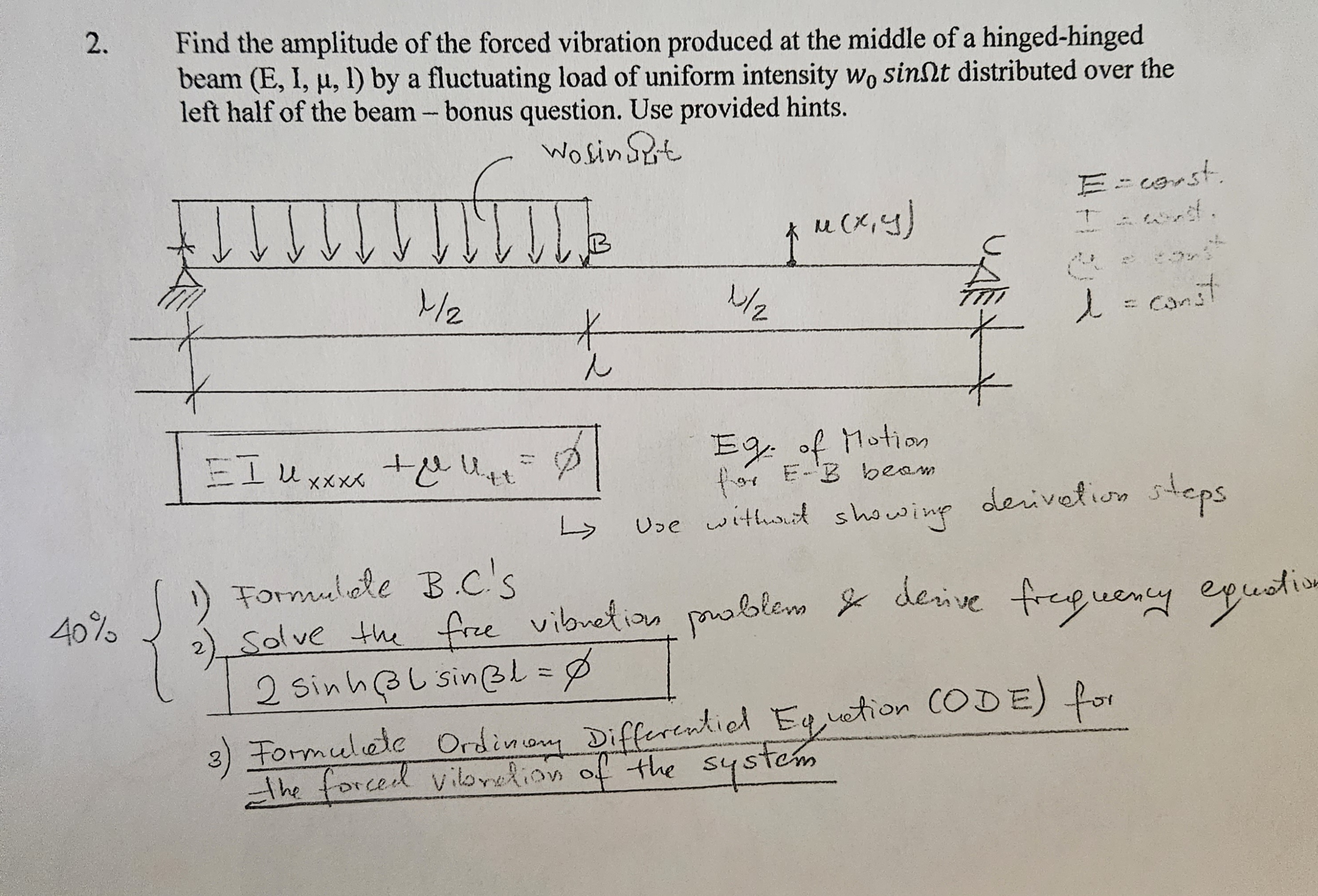 Solved Find the amplitude of the forced vibration produced | Chegg.com