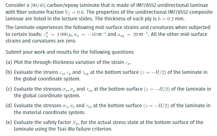 Solved Unidirectional fiber reinforced carbon/epoxy | Chegg.com